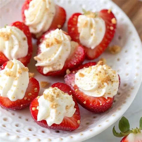 Cheesecake Deviled Strawberries 🍓