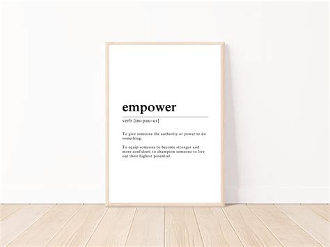 Empower Definition Print Custom Print Motivational Wall Art Etsy