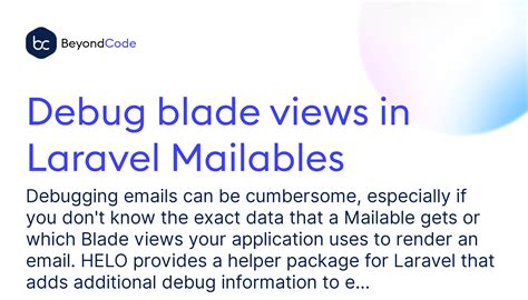 Debug Blade Views In Laravel Mailables Beyond Code