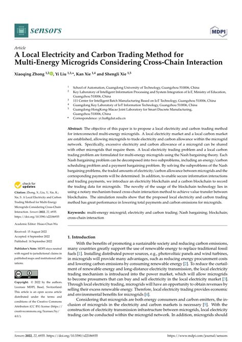 Pdf A Local Electricity And Carbon Trading Method For Multi Energy Microgrids Considering