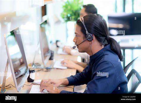 Customer Service With Friendly Man And Woman Call Center And Operator