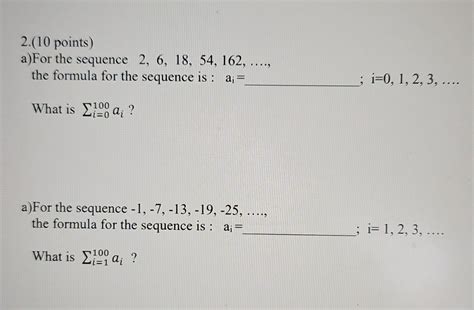 Solved 210 Points A For The Sequence 261854162