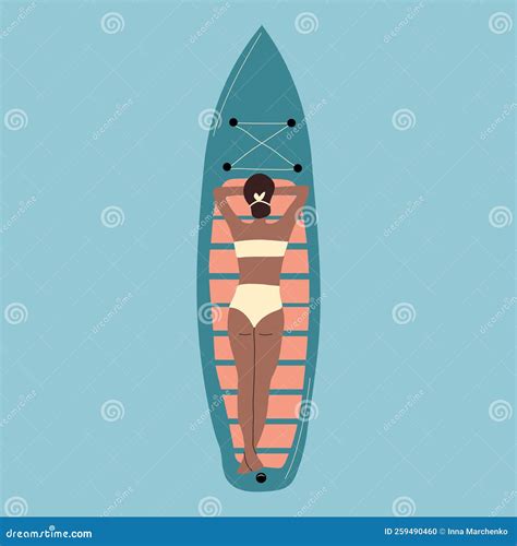 The Girl Is Lying On The Board Sap Vector Stock Vector Illustration Of Activity Board 259490460