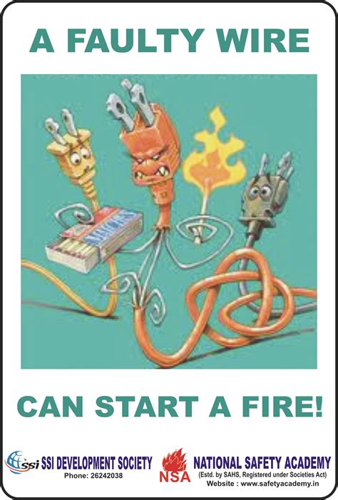 A Faulty Wire Can Start A Fire National Safety Safety First Fire Safety Health And Safety