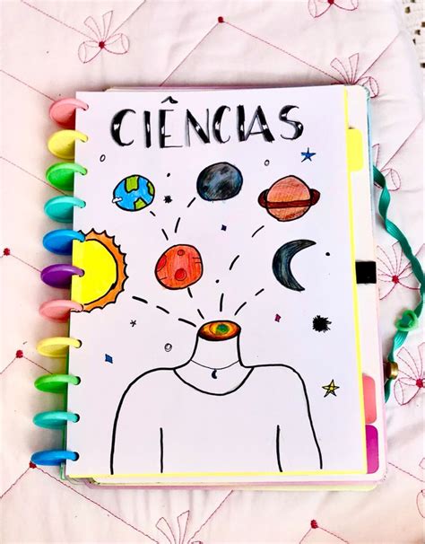 Capa de matéria Ciências Cadernos de ciências Capa do caderno de