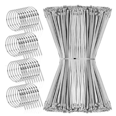 Luvcmft 100 Pcs Metal Zip Ties 14 Stainless Steel Heavy Duty Self