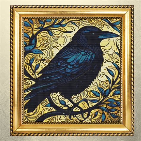 Raven Cross Stitch Etsy