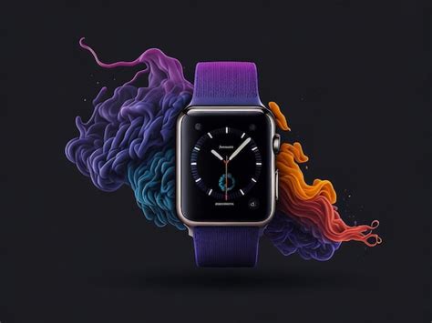 Premium Photo | Apple Watch Sport 42mm Silver Aluminum Case with Black ...