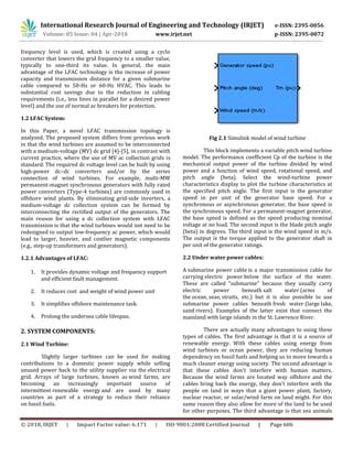 Irjet Transmission Of Ac Power From Offshore To Onshore By Using Low