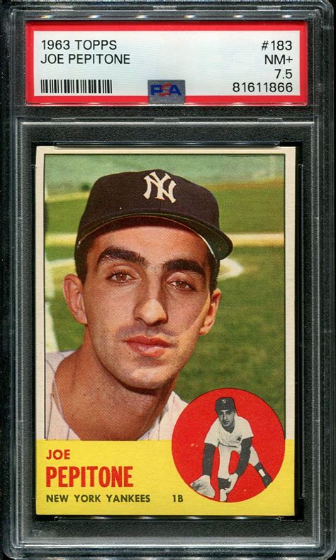 1963 Topps 183 Joe Pepitone Psa 75 81611866 All Star Cards Inc
