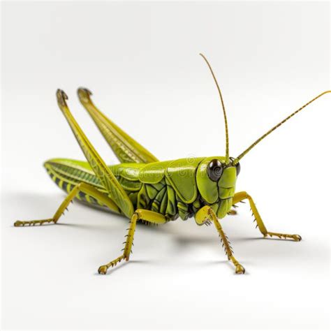 Hyper Realistic Pop Art Colorful Grasshopper In Elaborate 3d