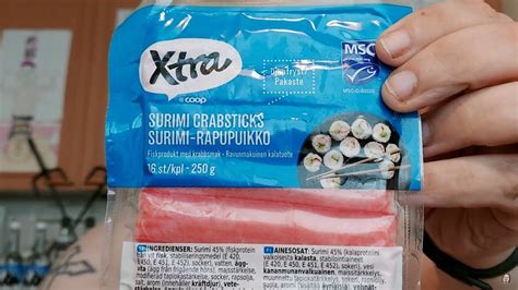 Hampaaton läski syö Osa Xtra Surimi rapupuikko YouTube