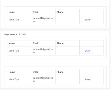 Adaptive Card With Table Not Rendering On Ios Mobile App Microsoft