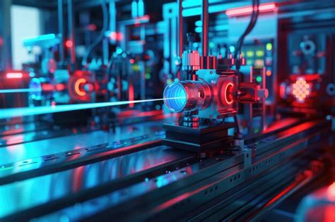 Laser Beams Experiment In Optical Physics Laboratory Premium Ai