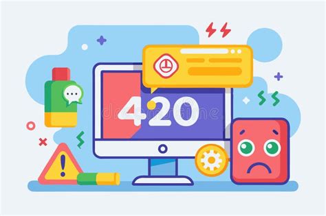 A Flat Illustration Of A Computer Displaying An Error 420 Message