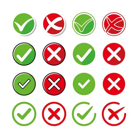 Premium Vector Set Of Cancel And Check Button Collection To Make An Icons