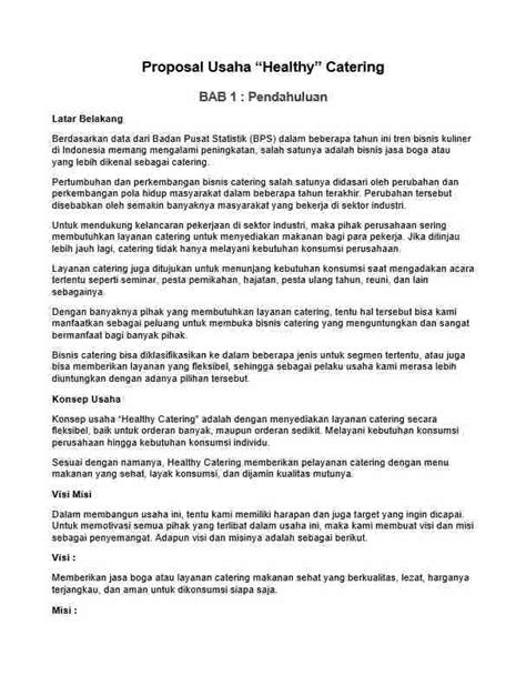 Contoh Pengajuan Proposal Catering Untuk Pabrik Hot Sex Picture