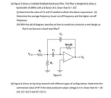 Get Answer Figure 5 Shows A Multiple Feedback Band Pass Filter The
