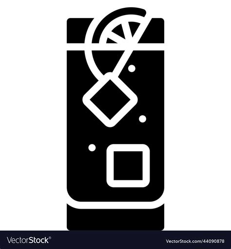 Highball Cocktail Icon Alcoholic Mixed Drink Vector Image