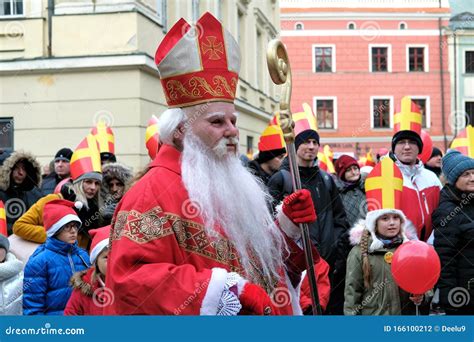 Saint Nicholas Santa Claus During A Celebration Of St Nicholas Nameday