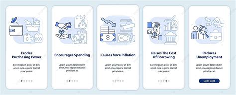 Inflation Impact Illustrated On Light Blue Onboarding Screen Of Mobile App Vector Application