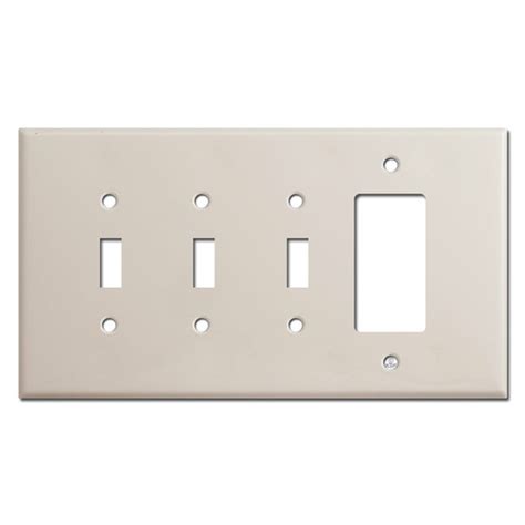 Jumbo 3 Toggle 1 Decora Switch Plate Covers Light Almond