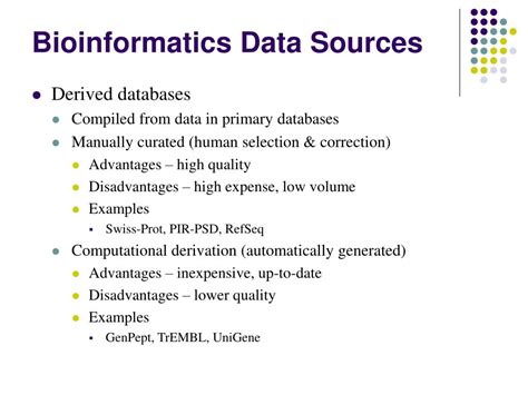 Ppt Cot 6930 Hpc And Bioinformatics Bioinformatics Resources And Databases Powerpoint
