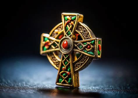 Intricate Celtic Cross Miniature A Tiltshift Perspective On Ancient Symbolism Stock Illustration