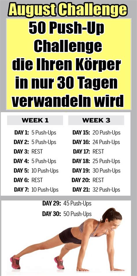 August Challenge 50 Push Up Challenge Die Ihren Körper In Nur 30