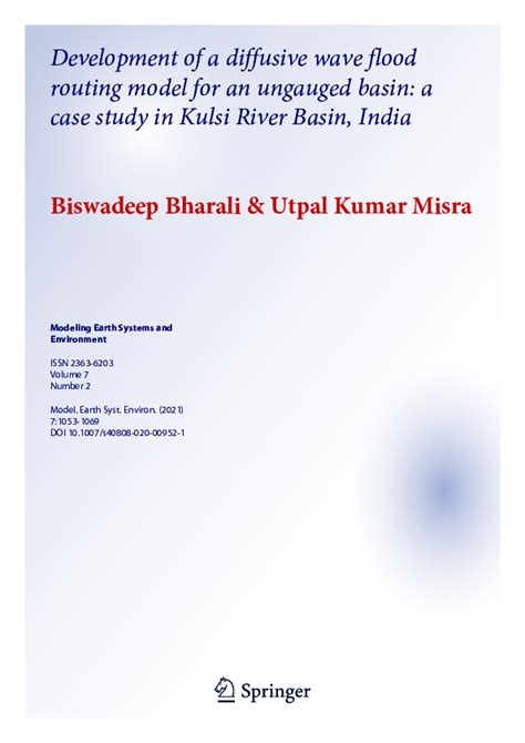 Pdf Development Of A Diffusive Wave Flood Routing Model For An