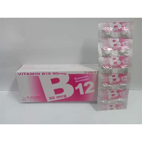 Jual Vitamin B12 50mcg Afi Farma Tablet 10s Strip Shopee Indonesia