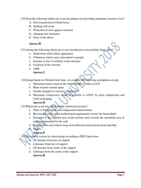 Sample Exit Exam Questions 2 Pdf