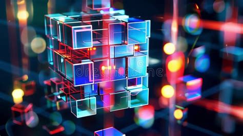 Big Data Cube Processing Information In Futuristic Cyberspace Stock Video Video Of Innovation