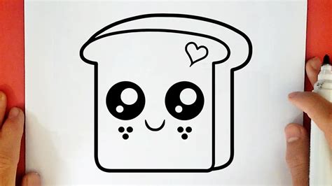 How To Draw A Cute Toast Youtube