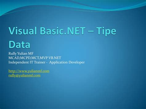 Ppt Visual Basicnet Tipe Data Powerpoint Presentation Free