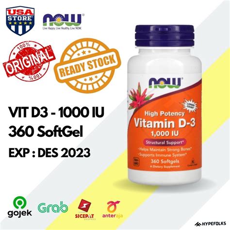 Jual Vitamin D3 1000 Iu Now Vit D3 Softgel 360 Pcs 360 Softgel