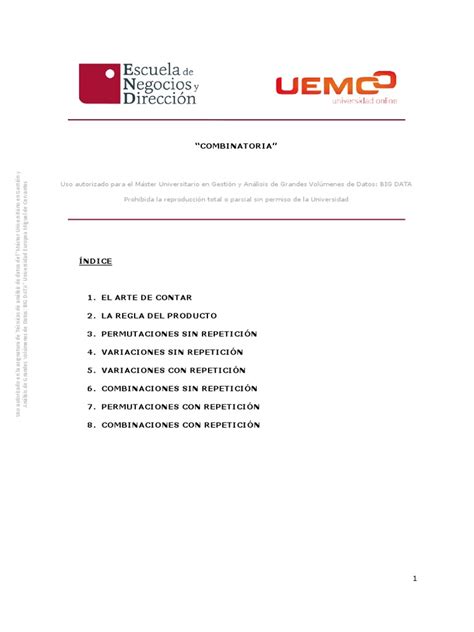 tema 1 combinatoria pdf combinatoria permutación