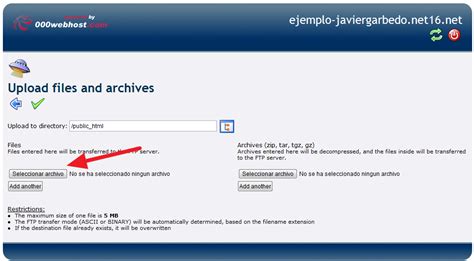 Publicación De Páginas Web En 000webhost Usando File Manager Sitio