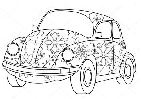 Desenhar Carro Fusca Fofo Para Colorir Imprimir E Desenhar