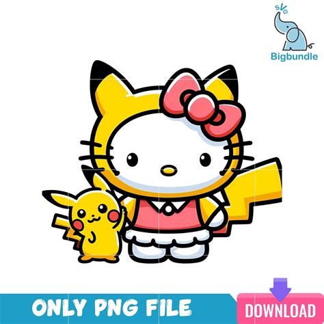 Pikachu Pokemon Hello Kitty Png Bigbundlesvg