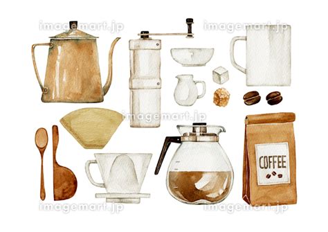 コーヒー カフェ セット 水彩 イラスト 209462326 イメージマート