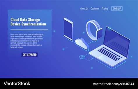 cloud data server storage electronic devices vector image