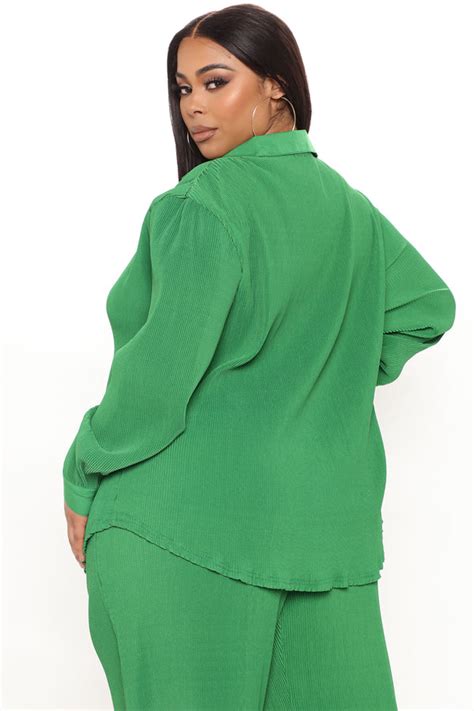 Giving You Life Plisse Pant Set Kelly Green Fashion Nova