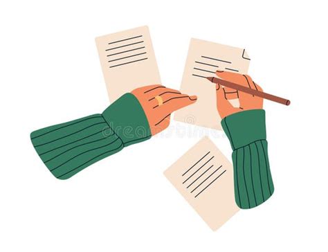 Hands Writing On Paper With Pencil Top View Female Student With Pen