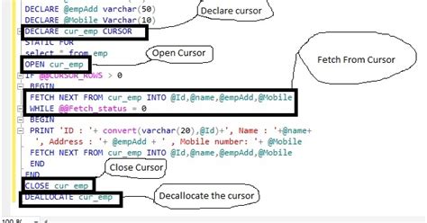 Microsoft Business Intelligence Type Of Cursor In Sql Server