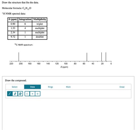 Solved Draw The Structure That Fits The Data Molecular