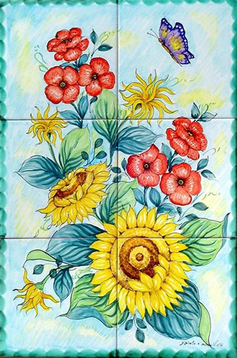 Ceramic Floor Tile With Flower Design At Elsie Tucker Blog