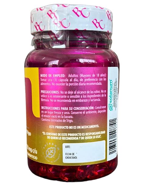 Vitamina E Belacaps Solanum 120 Cápsulas Recibe Xpress