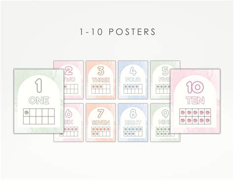 Number Ten Frame Classroom Posters Printable Education Posters