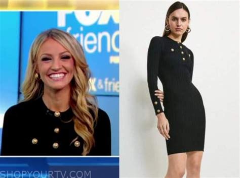 Fox And Friends March 2021 Carley Shimkuss Black Knit Gold Button
